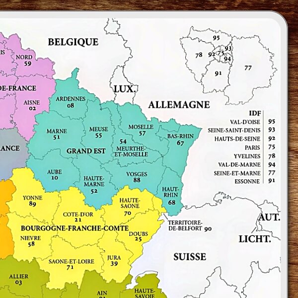 Sous-Main Carte de France Administrative | sous-main-bureau.com